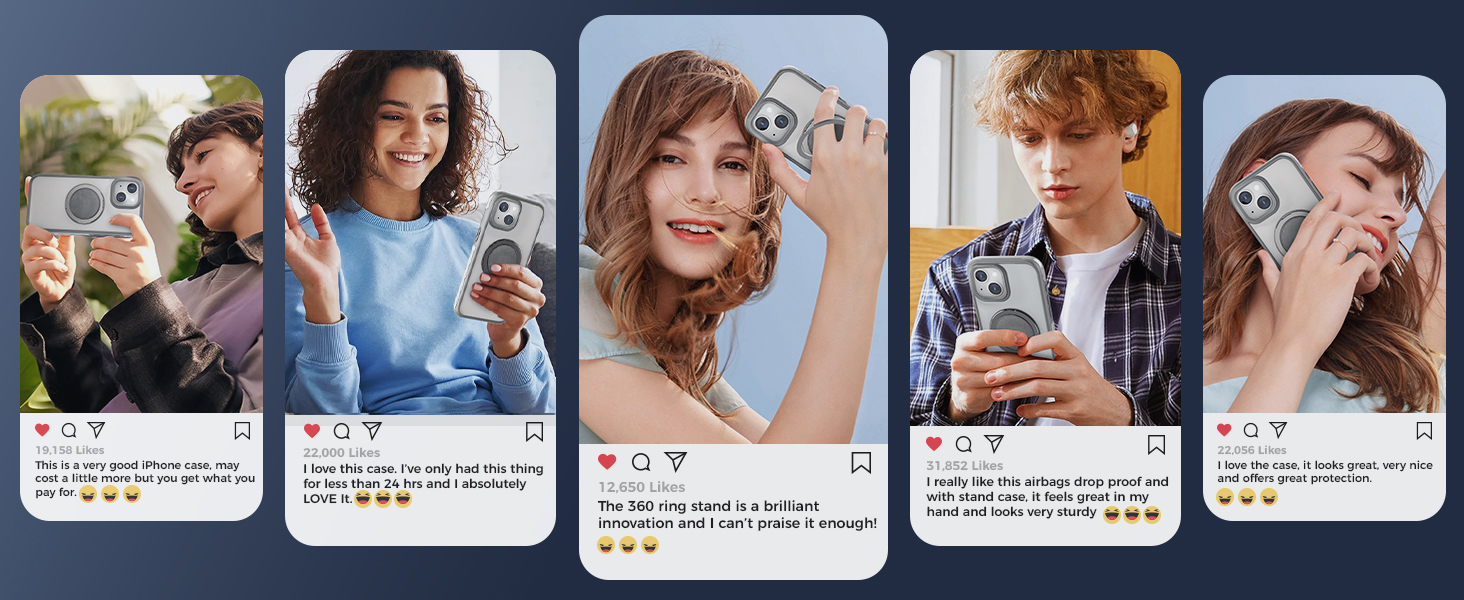 Amazon.com: LAUDTEC Air-Filled Bumper Case for iPhone 15 with Stand, 360° Rotatable Magnetic ...