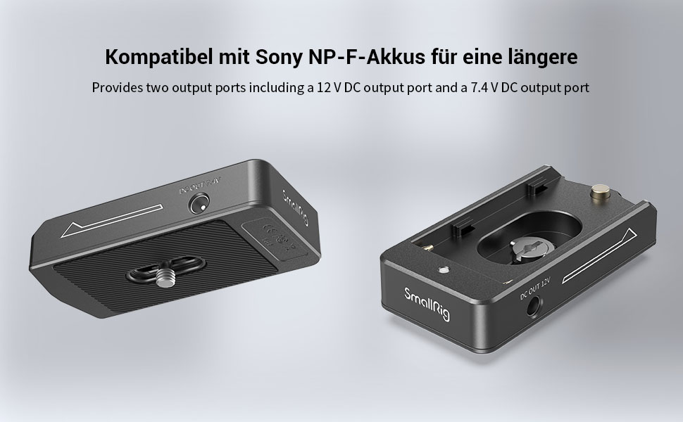 SMALLRIG NP-F Akku Adapterplatte Lite mit NP-FZ100 Dummy Akku, für Sony a7c ii/a7c r/A6600/A9 ...