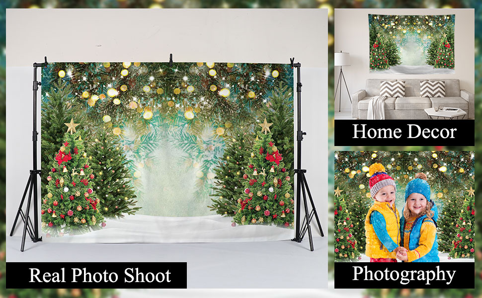 Amazon.com : Allenjoy 7x5ft Christmas Wonderland PineTree Backdrop ...