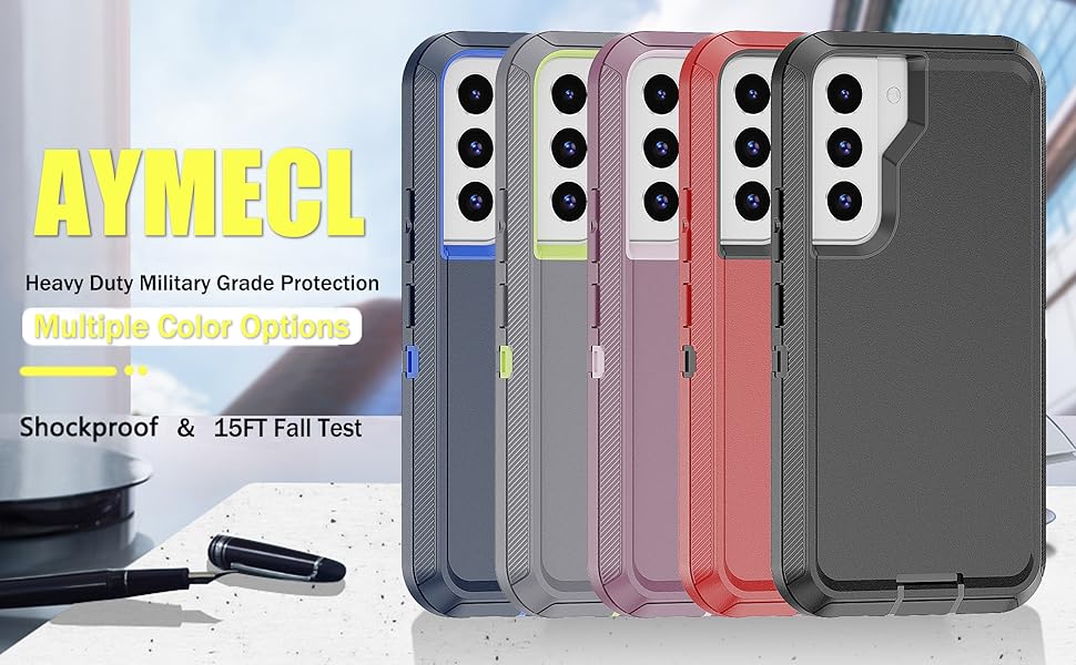 AYMECL for S22 Plus Case, [Military Grade] 3 in 1 Heavy Duty Full Body Shockproof Protection ...