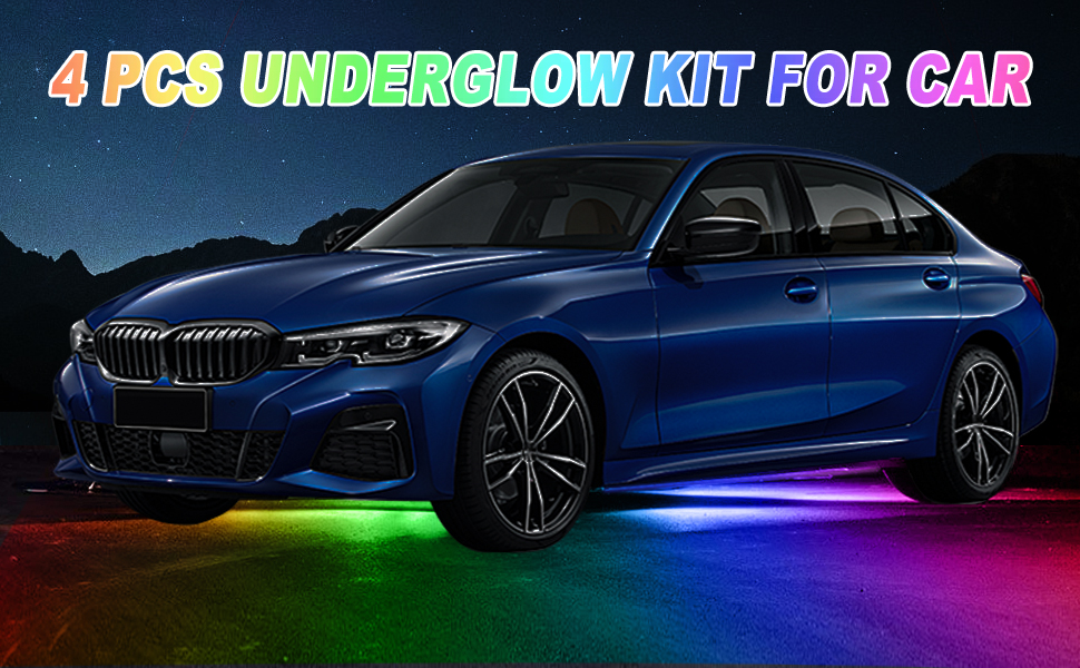Amazon.com: YUGUANG 4Pcs Underglow LED Lights for Cars, 16 Million Colors APP Control Car ...