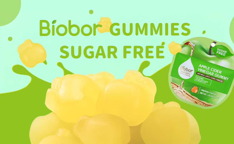 Amazon.com : Biobor Sugar Free Apple Cinegar Gummies Candy, Naturally Keto Friendly Gummies ...