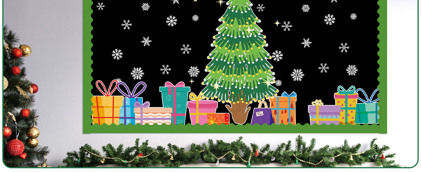 Amazon.com: Christmas Tree Bulletin Board Decorations for Classroom DIY ...