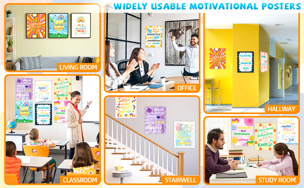 Amazon.com: zheyistep Motivational Poster for Classroom - Set of 12 ...