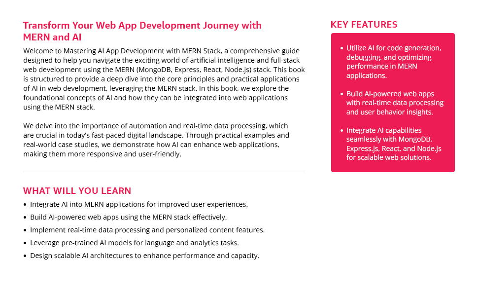 Mastering AI App Development with MERN Stack: Step into the Future of App Development by ...