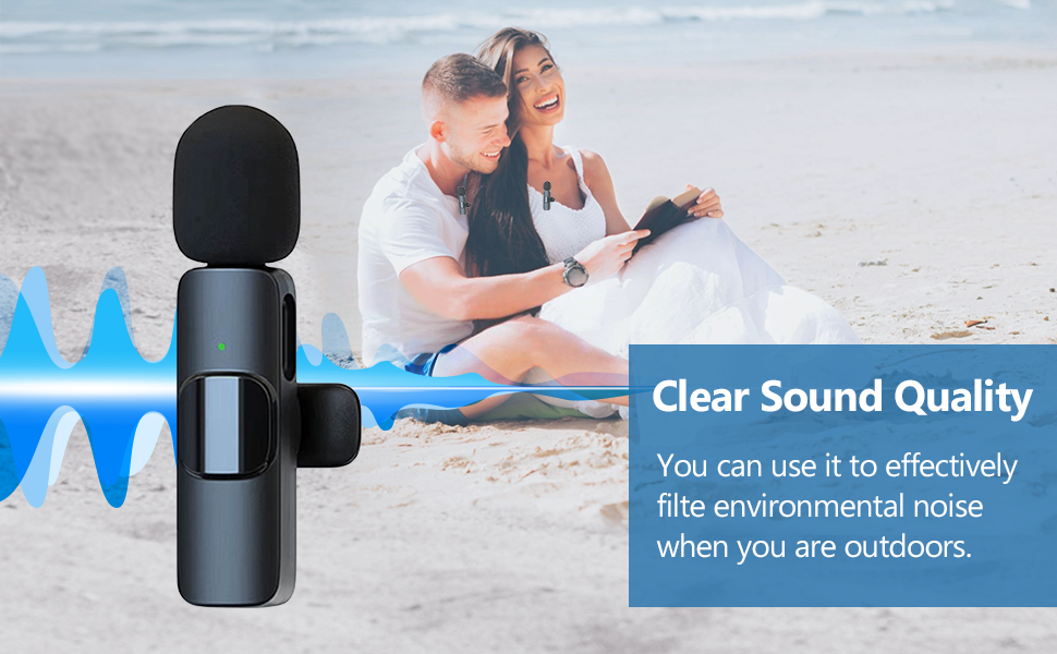 Amazon.com: 4 in 1 Wireless Lavalier Microphone for iPhone, iPad, Android, Camera - USB-C, Noise ...