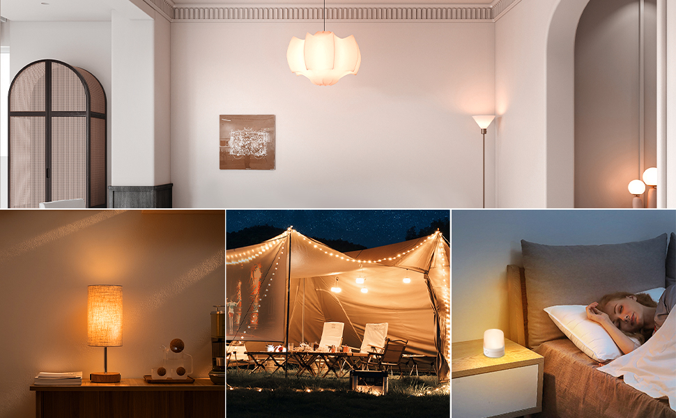 Eocean E27 Rechargeable Light Bulbs with Remote Control, Wireless Light ...