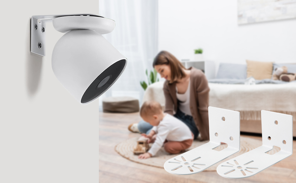 Amazon.com: succulentlovers 2 PCS Metal Wall Mount Bracket Compatible with Google Nest Camera ...