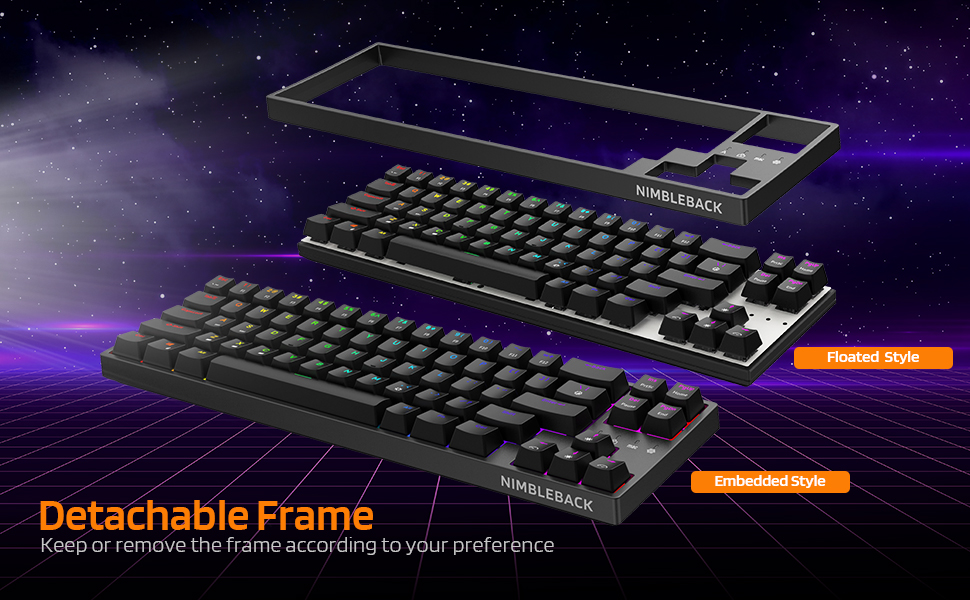 LTC NB681 Nimbleback Wired 65% Mechanical Keyboard, RGB Backlit Ultra-Compact 68 Keys Gaming ...