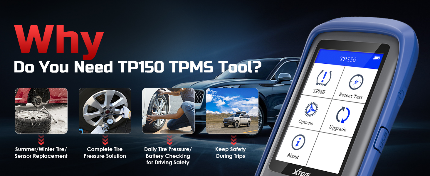 Amazon.com: XTOOL TP150 TPMS Programming Tool, Universal TPMS Relearn ...