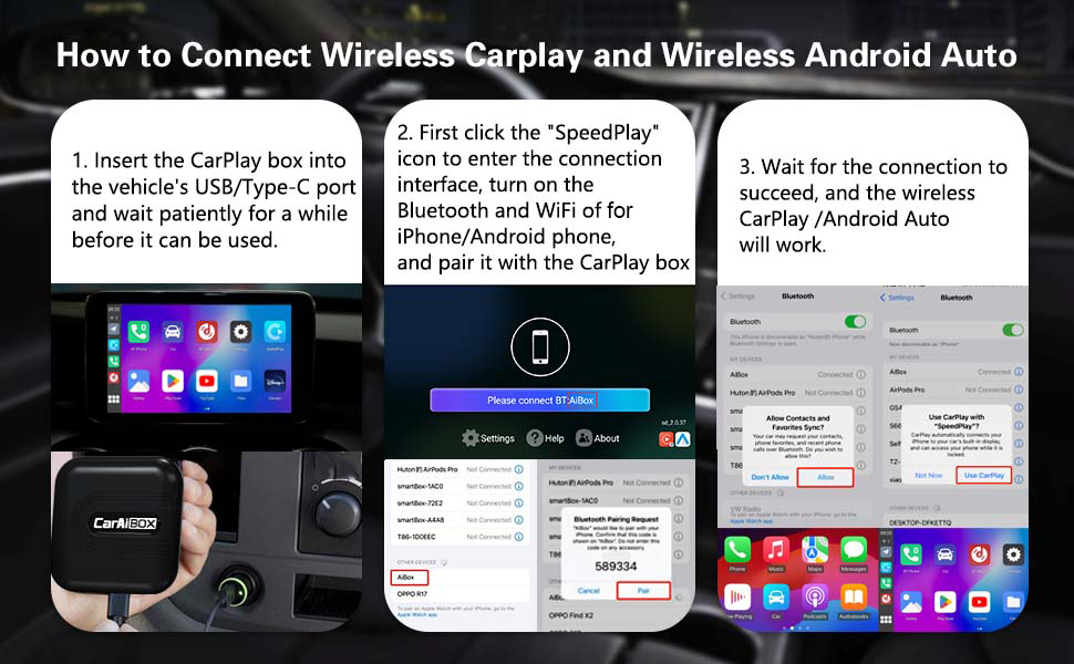 Amazon.com: 4 in 1 Wireless CarPlay&Android Auto Adapter, Android 11.0 System Support for ...