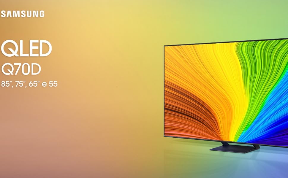 Samsung Smart TV 55" QLED 4K 55Q70D - Tecnologia de Pontos Quânticos, Upscaling 4K AI, Painel ...