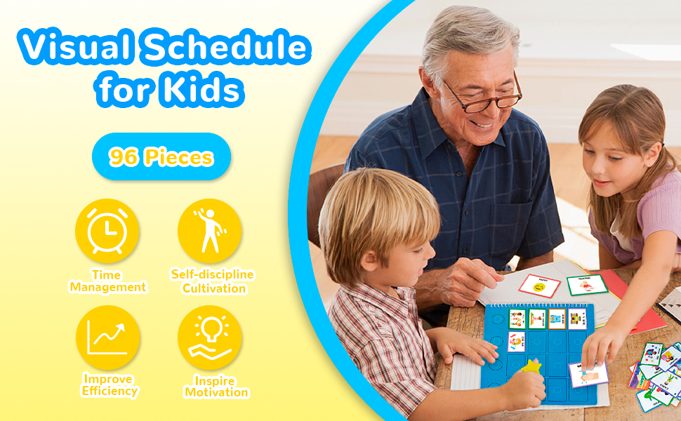 Amazon.com: Visual Schedule for Kids Chore Chart, Schedule Board ...