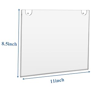 Amazon.com: PecMuikee Horizontal Acrylic Sign Holder 8.5x11, Wall Mount Acrylic Sign Holder and ...