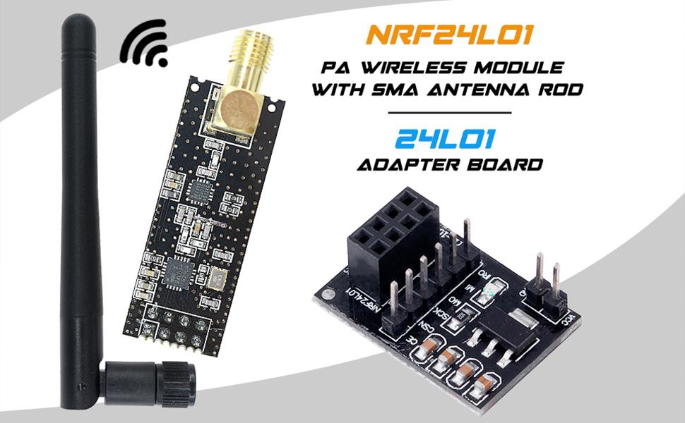 Aideepen 3PCS NRF24L01+PA+LNA Module with SMA Antenna 2.4 GHz+3PCS ...