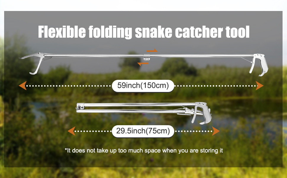 Amazon.com: Lonsge 60" Collapsible Snake Catcher Tongs, Stainless Steel ...