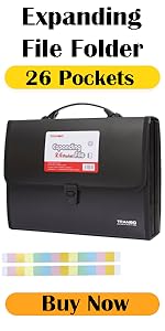 Amazon.com : 26 Pockets Accordion File Organizer with Handle,TRANBO Letter Size/A4 Expanding ...