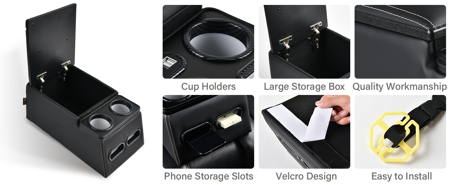 Amazon.com: Coverado Car Center Console, Universal Rear Bench Seat Consoles, Truck Seat ...