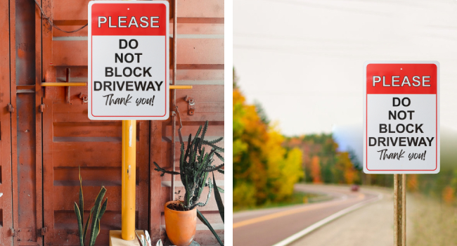 Amazon.com : Eyoloty Dont Block Driveway Sign,Please Do Not Block The ...