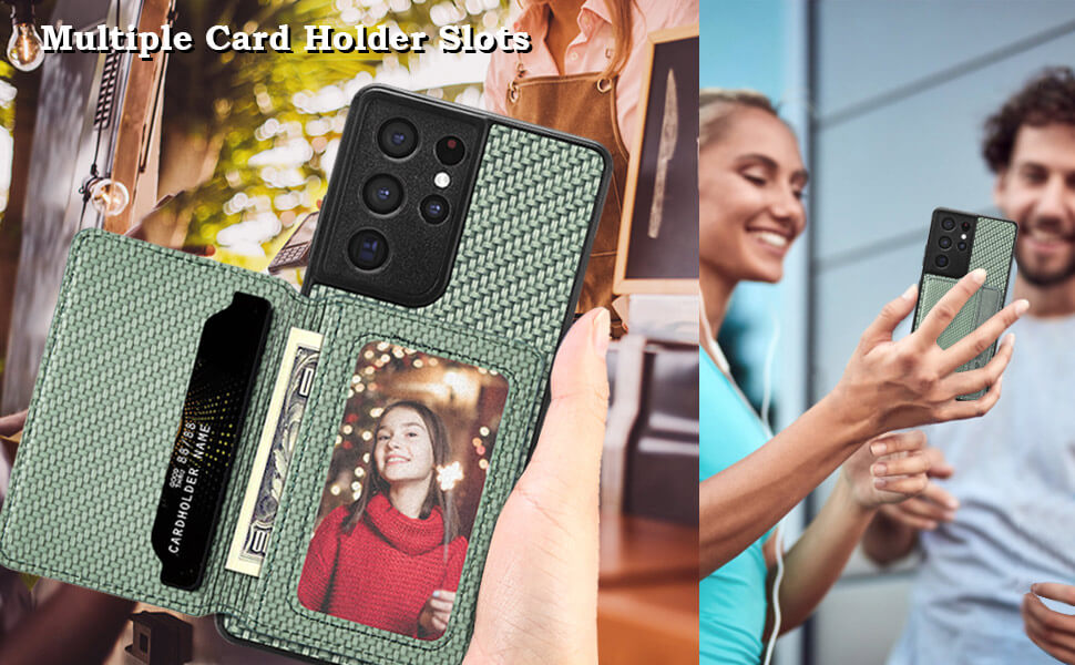 Amazon.com: JanCalm S21 Ultra Case Card Holder,for Galaxy S21 Ultra Case,[RFID Blocking Slots ...