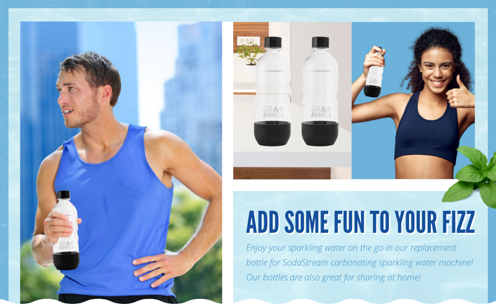 Amazon.com: Replacement Bottle for sodastream Carbonating Sparkling Water Machine 1 Liter (2 ...