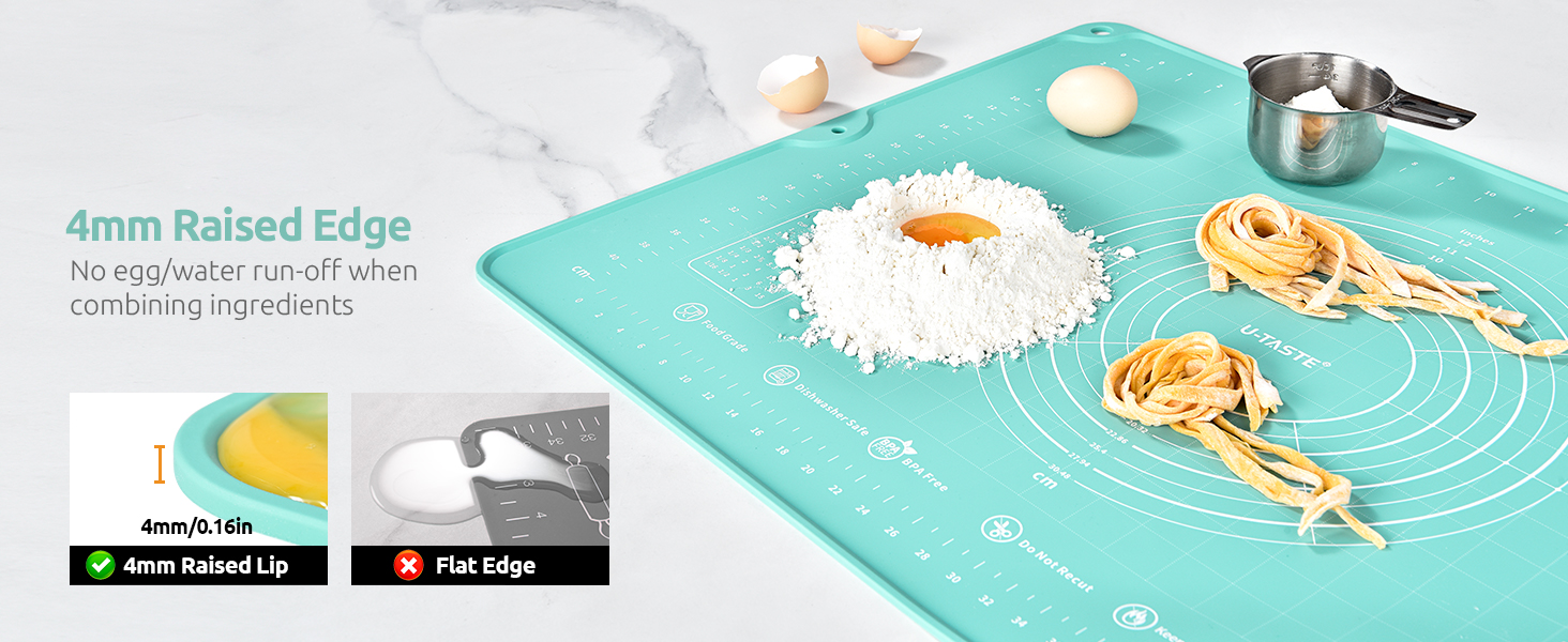 U-Taste 50cm×70cm Dough Rolling Mat: Large Silicone Food-Grade Non ...