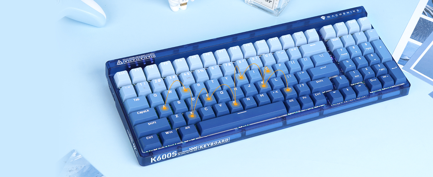 EPOMAKER MACHENIKE K600S 100-key Hot Swappable RGB Bluetooth 5.0/2.4GHz/Type-C Wired Mechanical ...