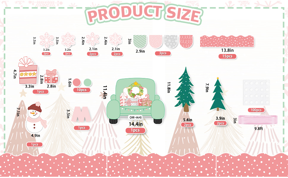 Amazon.com: AnyDesign 77Pcs Christmas Bulletin Board Decoration Set ...