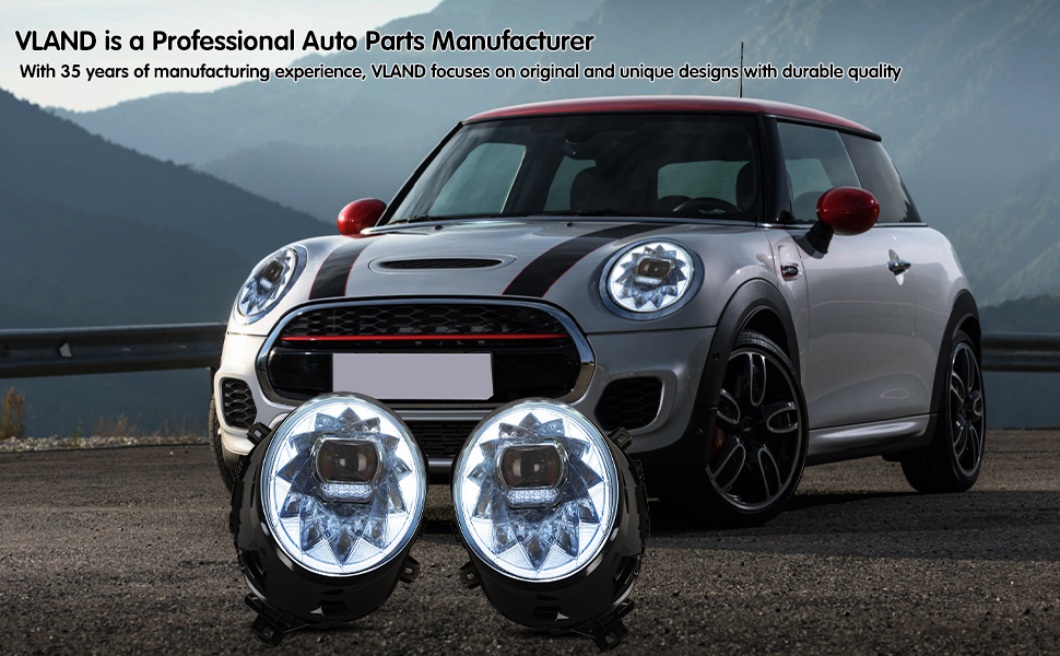 Amazon.com: VLAND LED Headlights Fit for BMW Mini Cooper F56, Base, Chili, Pepper 2014-2018 W ...
