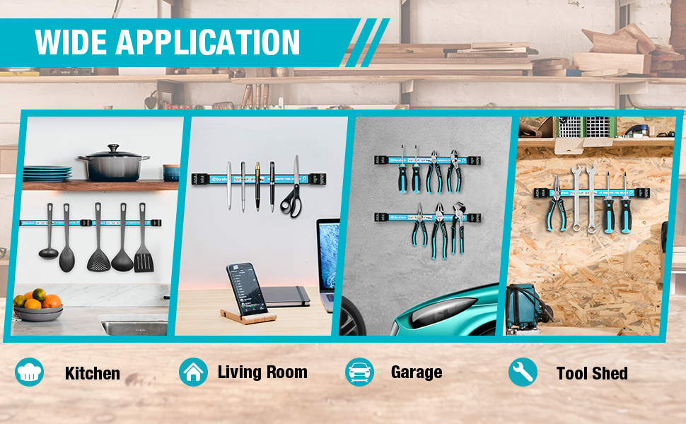 Amazon.com: DURATECH 4 Pack 12" Magnetic Tool Holder Strip, Heavy Duty Magnetic Tool Bar ...