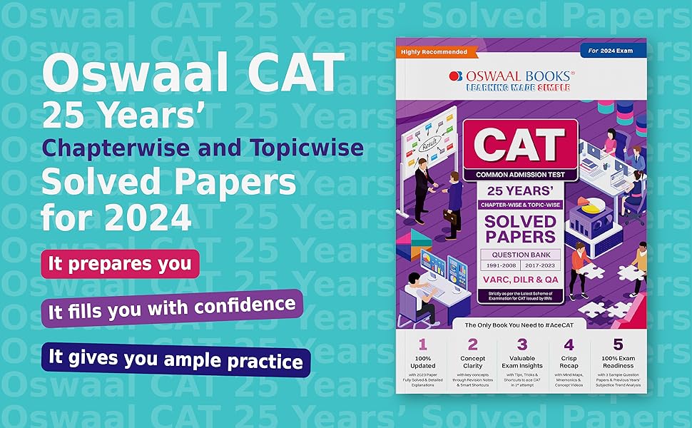 Oswaal CAT 25 Years' Chapter-wise & Topic-wise Solved Papers (1991-2008 & 2017-2023) | (VARC ...