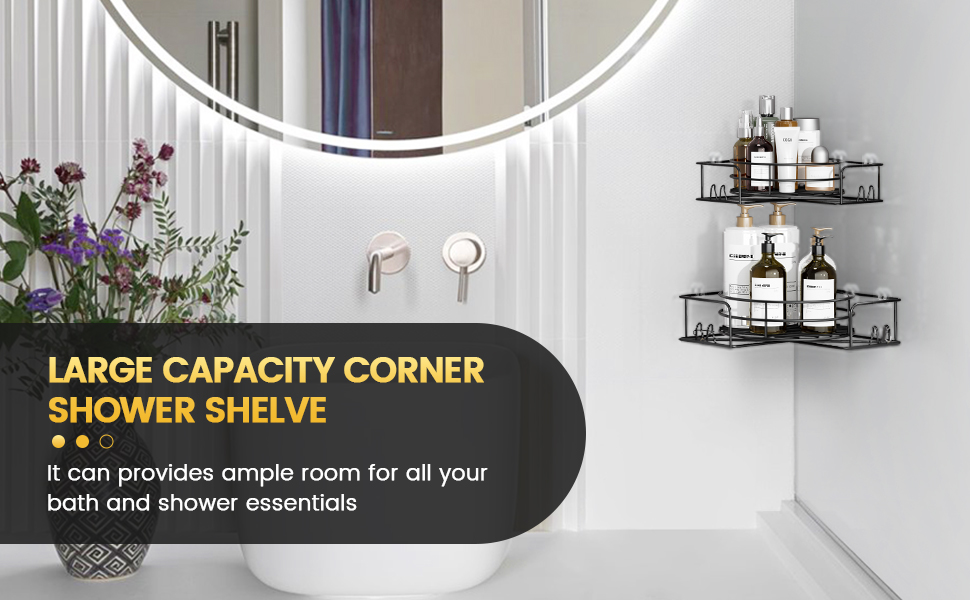 Amazon.com: Corner Shower Caddy, 2 Pack Lazy Susan Corner Bathroom Shelves, No-Drill Shower ...