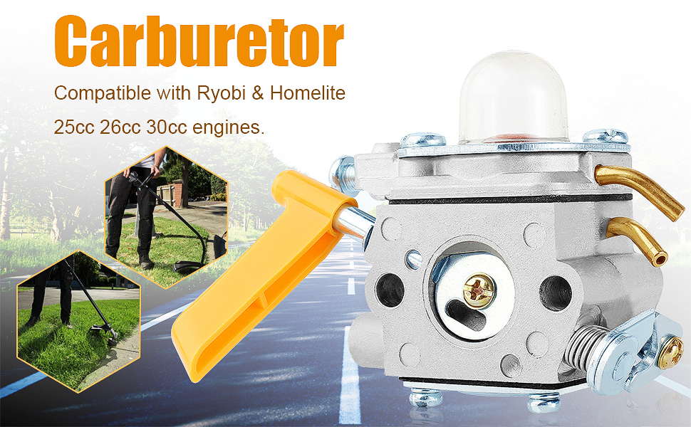 QAZAKY SS30 SS26 CS30 Carburetor Compatible with Ryobi Homelite Weed Edger 25cc 26cc 30cc Leaf ...