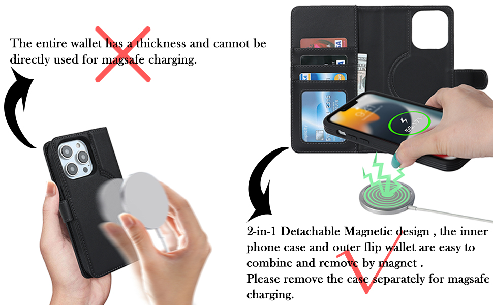 Amazon.com: Havaya for iPhone 16 Case Detachable Wallet Case with Card Holder，2 in 1 Pu Leather ...