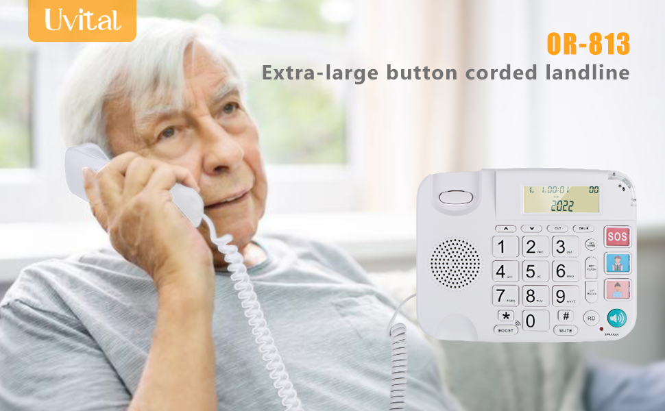 Amazon.com : Phone for Seniors, Big Button Telephone, Hearing and Visually Impaired Landline ...