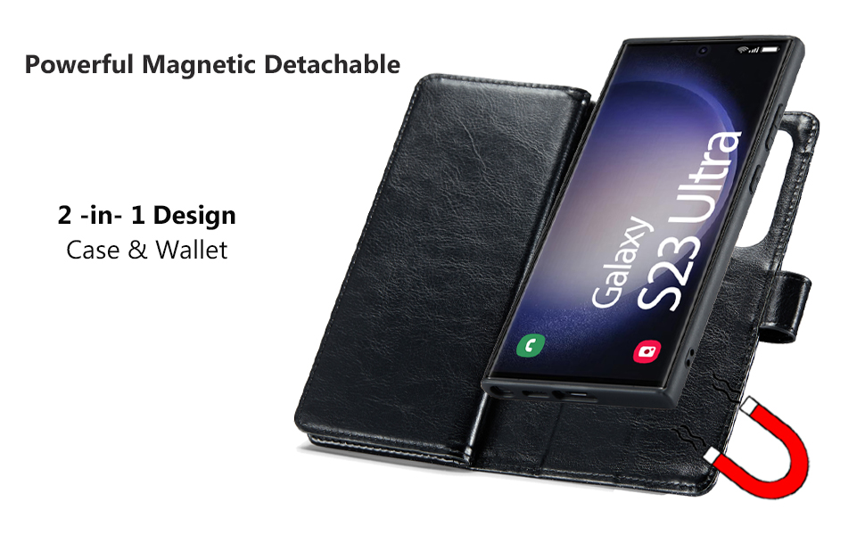 Amazon.com: Varikke Compatible with Samsung Galaxy S23 Ultra Case Wallet, Detachable Magnetic ...