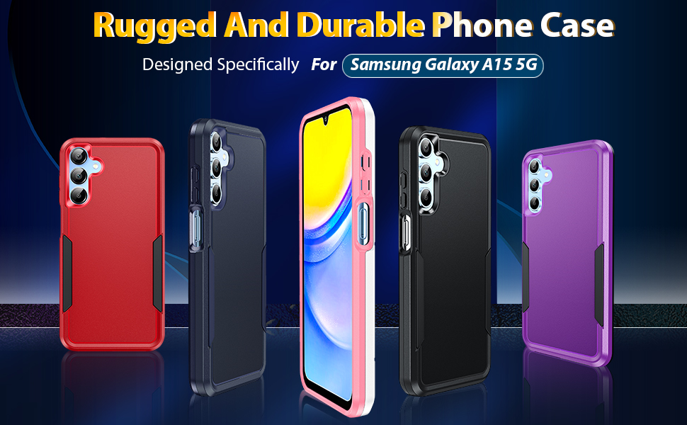 Amazon.com: LeYi Funda para Galaxy A15-5G con pantalla de vidrio y protectores de lente de ...