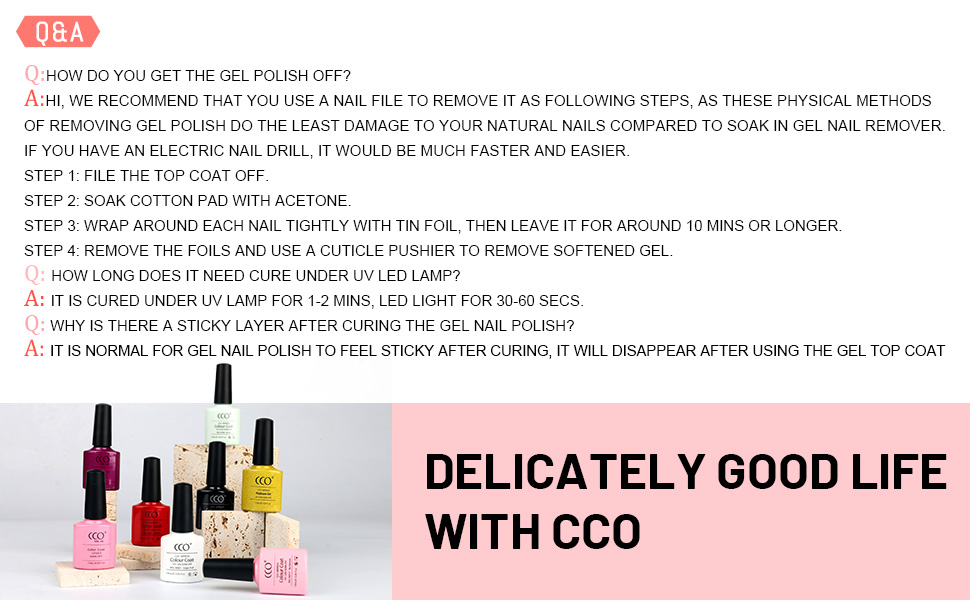 CCO Classic Gel Nail Polish Set,8 Colours Red Black Pink White Sliver Glitter Soak off Nail ...