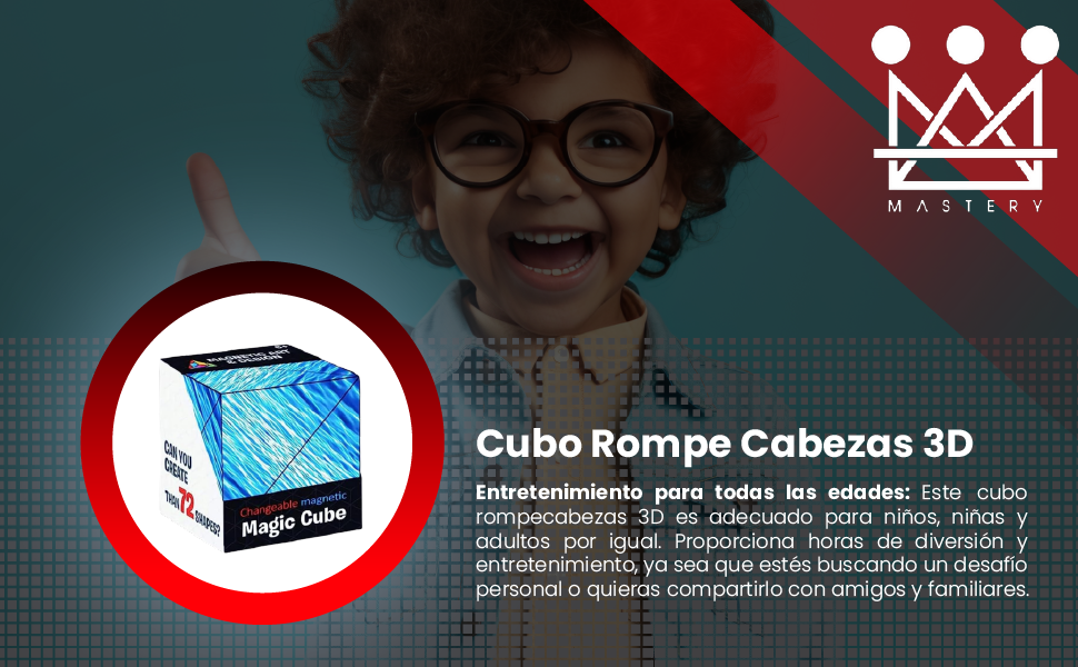 Mastery Brand Cubo Rompe Cabezas 3D para Niños, Niñas y Adultos, Fidget ...