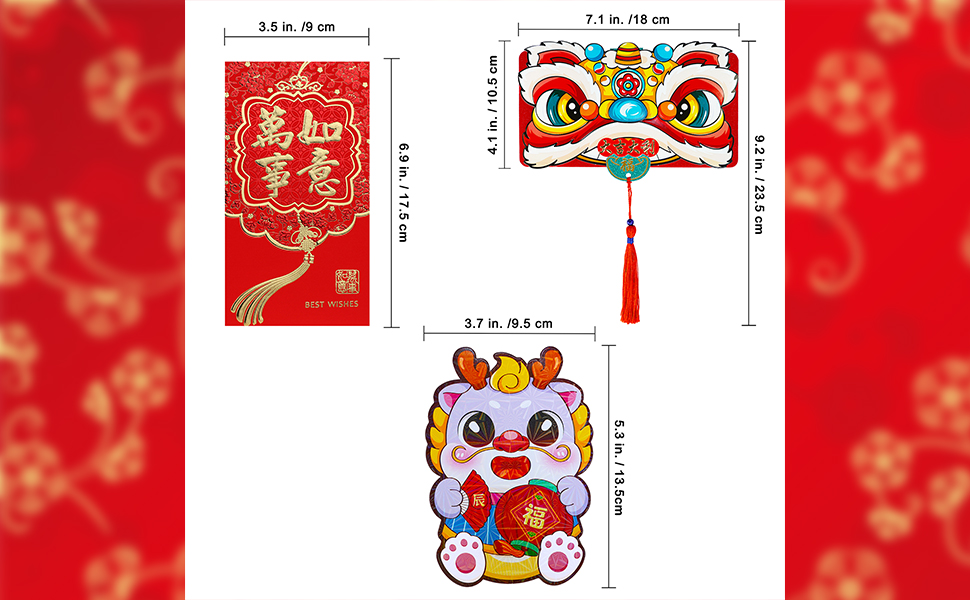 Amazon.com : Winlyn 88 Pcs 32 Designs Chinese New Year Hong Bao ...