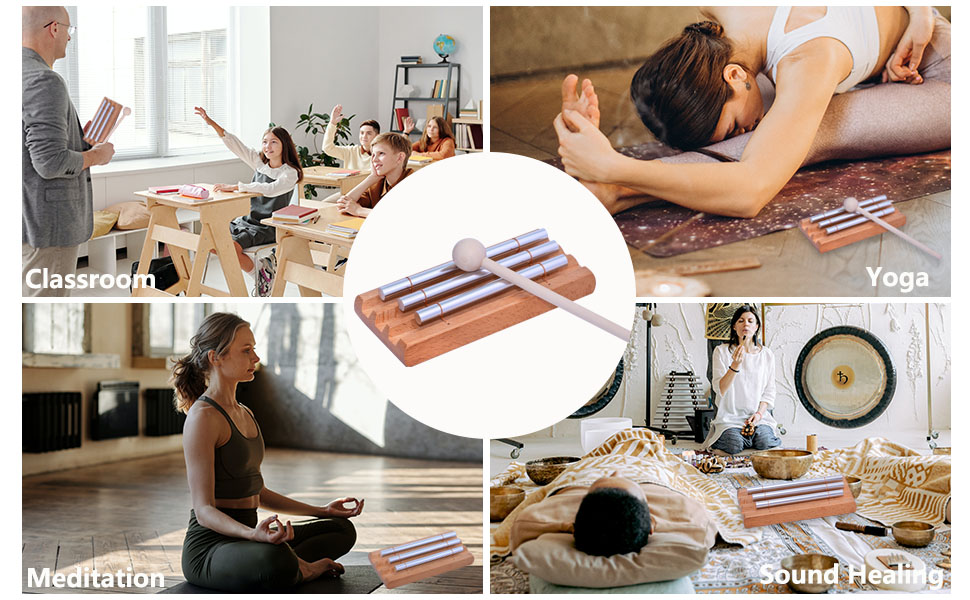 Amazon.com: LIEKE 3 Tone Hand Chime Bell Instrument Trio Classroom ...