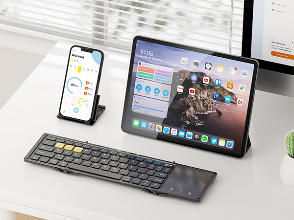 Mua Foldable Bluetooth Keyboard Wireless Portable Keyboard With Larger Touchpad Pocket Sized