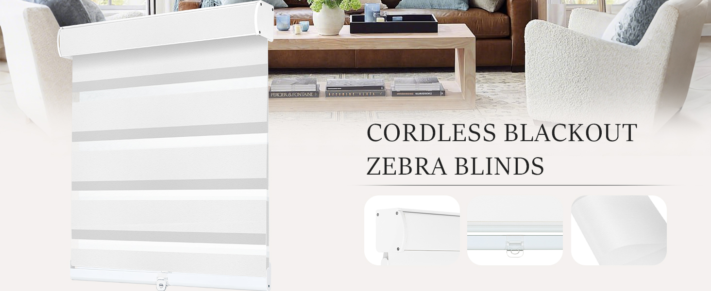 Amazon.com: Grandekor Cordless Zebra Blinds for Windows Pull Down Roller Shades Free-Stop,38" W ...