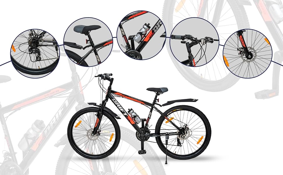 Buy VESCO Drift NXG 26-T with Geared MTB Mountain Bicycle/Bike 21 Speed Gear Cycle with Front ...