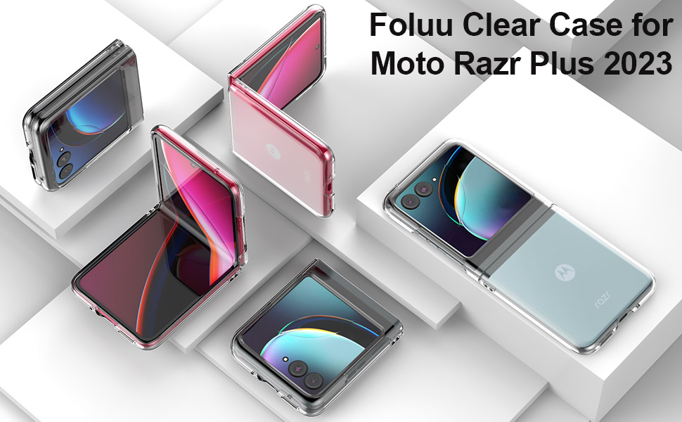 Amazon.com: Foluu ((Upgraded Clear Case for Motorola Razr Plus 2023 - Scratch Resistant Hard PC ...
