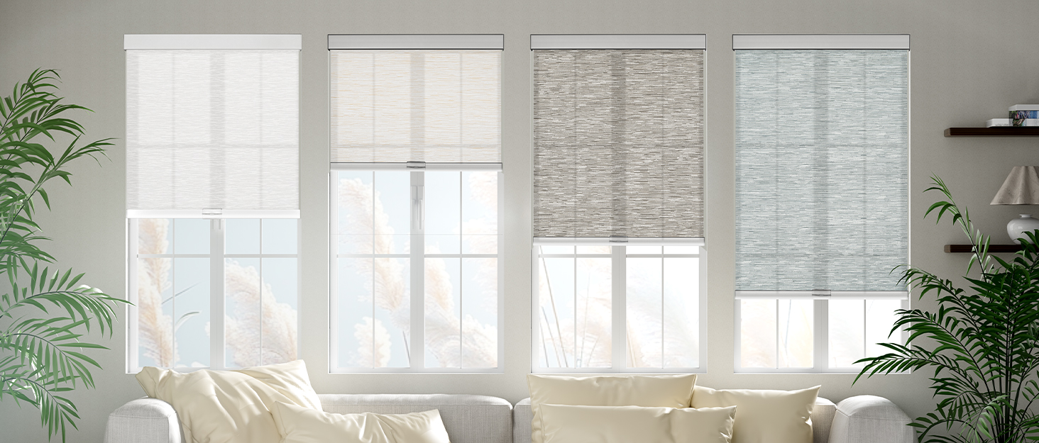Boolegon No Drill No Tools Roller Shades for Windows, Blackout Linen ...