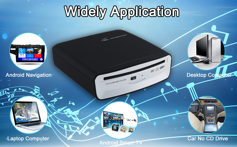 Amazon.com: ASENCH Portable CD Player for Car - Universal USB External ...