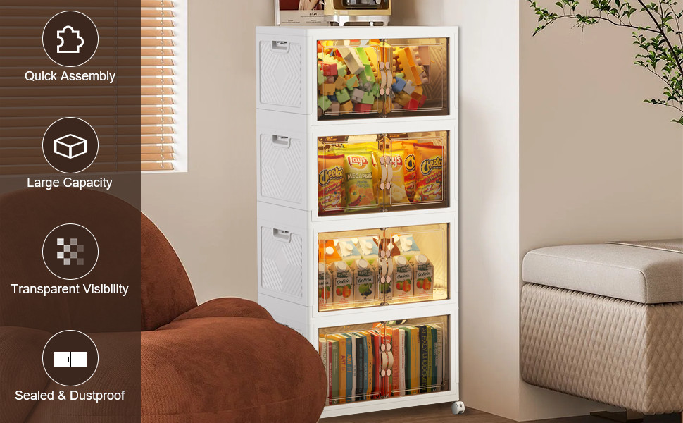 Amazon.com - 2 Pack Collapsible Storage Bins With Lids & Wheels, 21 Gal ...