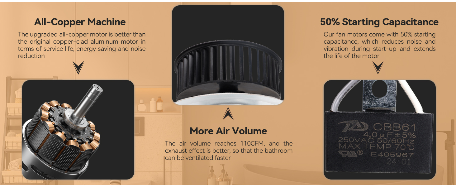 Compatible with Nutone QT-110N-B, QT-80-N-B, QT-90N-B,QT-9093, QT-100L, QT110N，QT80,Bathroom Fan ...