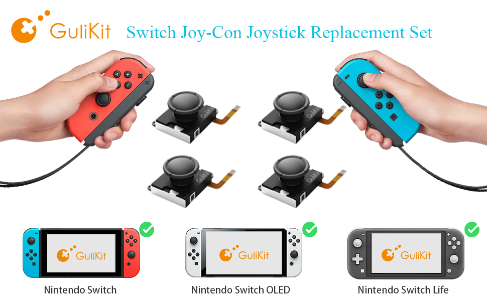 GULIkit Switch Joystick Replacement, Hall Effect Joystick, No Drift, Hall Joystick for Switch ...